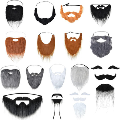 16 Pieces Fake Mustache Beards Halloween Costume Accessories Funny ...