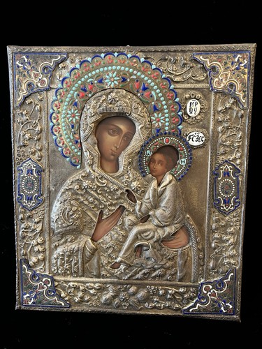 Antique Russian Orthodox Icon Mother Of God Holding Baby Jesus | eBay