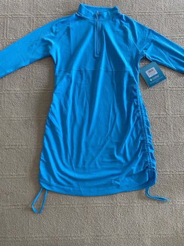 NWT New Coolibar UPF 50+ Women's Ruche Swim Shirt Tunic Dress Sun Size ...