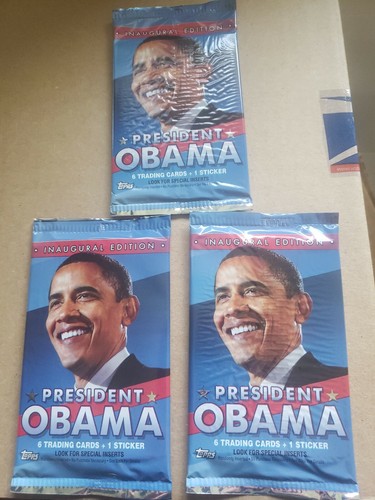 NEW 3 Unopened Packs - Inauguration Edition Obama 6 Trading Cards + 1 ...