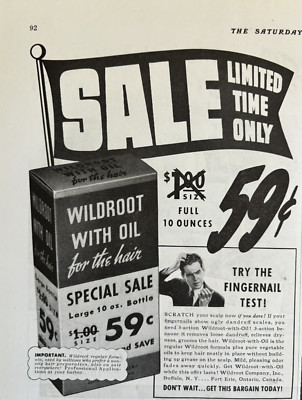 Wildroot Company Inc Buffalo NY With Oil Scalp Dandruff Vintage Print ...