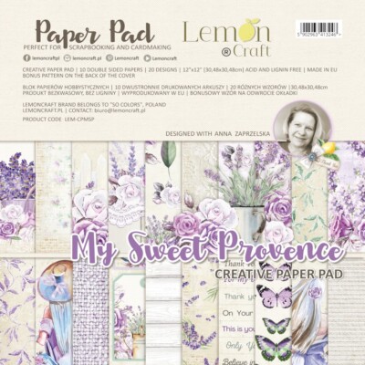 12 x 12, 10 sheets, My Sweet Provence, LemonCraft, Creative paper pad ...