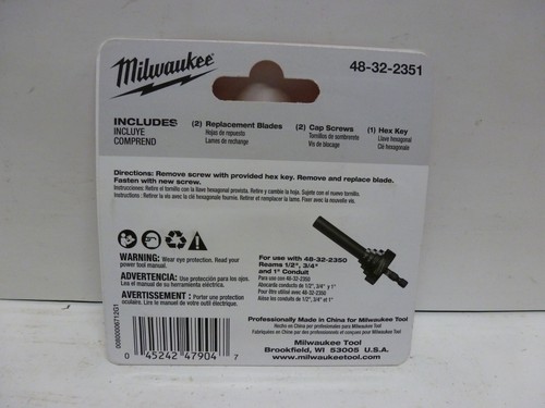 Milwaukee 48-32-2351 SHOCKWAVE Conduit Reamer Replacement Blades for 48 ...