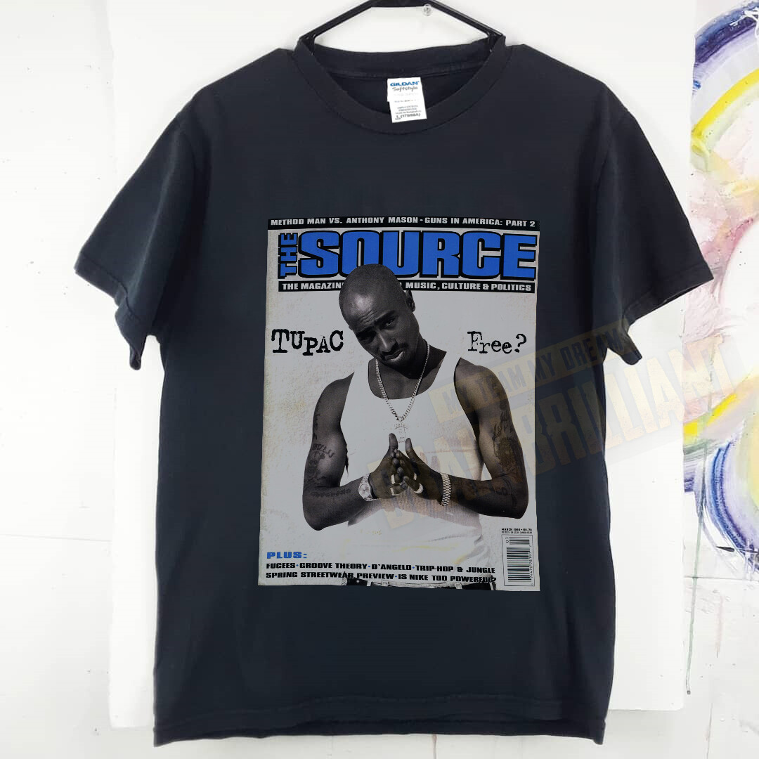 TUPAC on The Source Magazine March 1996 #74 2PAC Hip Hop Legacy ~ S-4XL ...