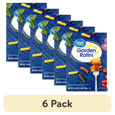 (6 pack) Great Value Garden Rotini Pasta, 16 oz Shelf Stable [FAST ...
