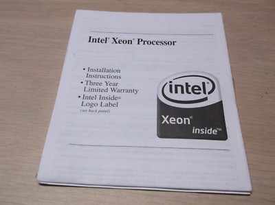 Intel Xeon Processor Installation Instruction & Logo Label | eBay