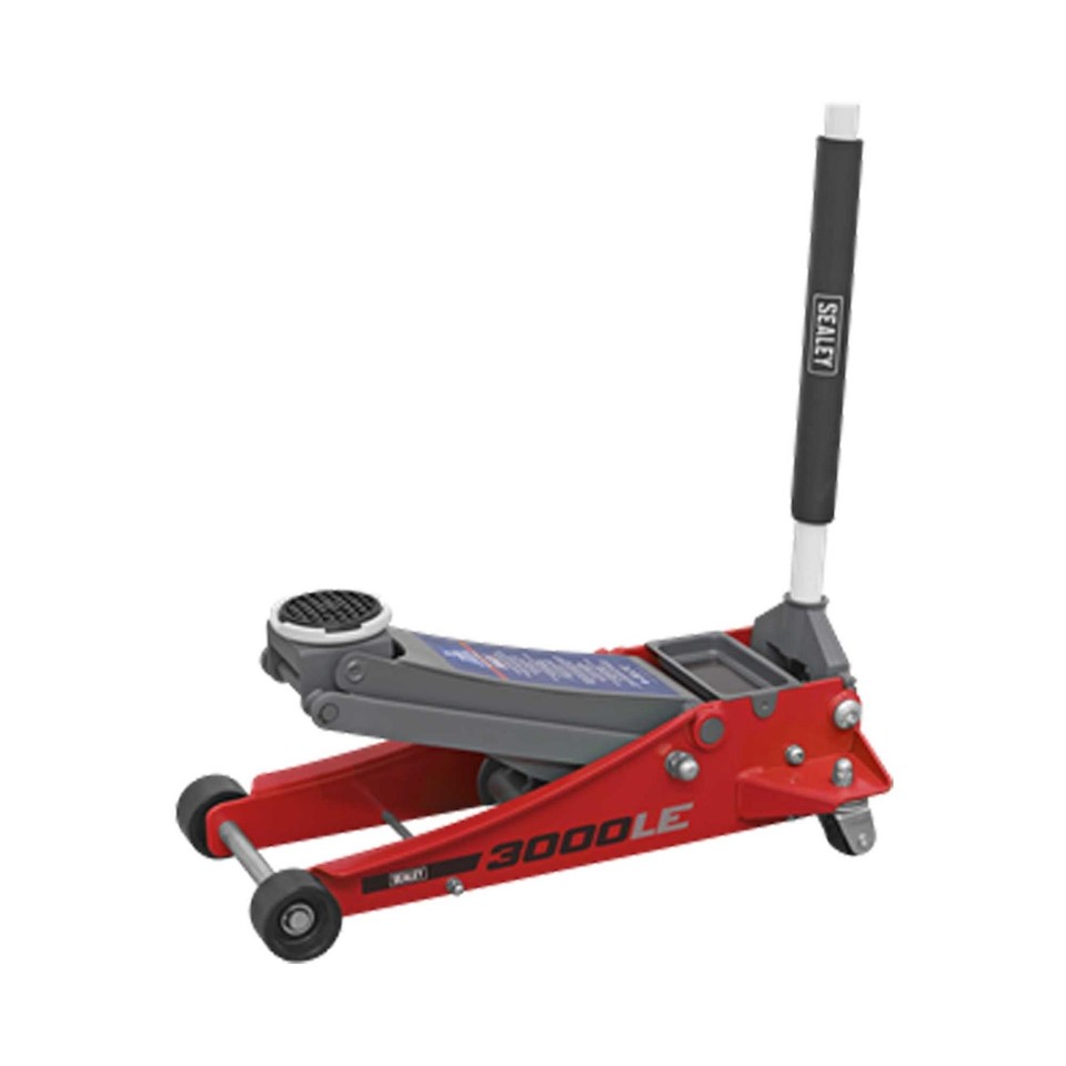 Sealey Trolley Jack Low Entry Profile 3 Tonne Rocket Lift Twin Piston ...