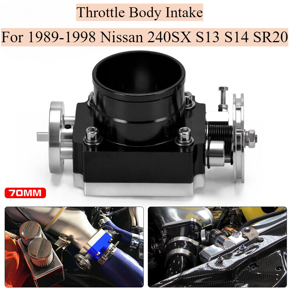 Black 70MM SR20DET Throttle Body Intake for 1989-1998 Nissan 240SX S13 ...
