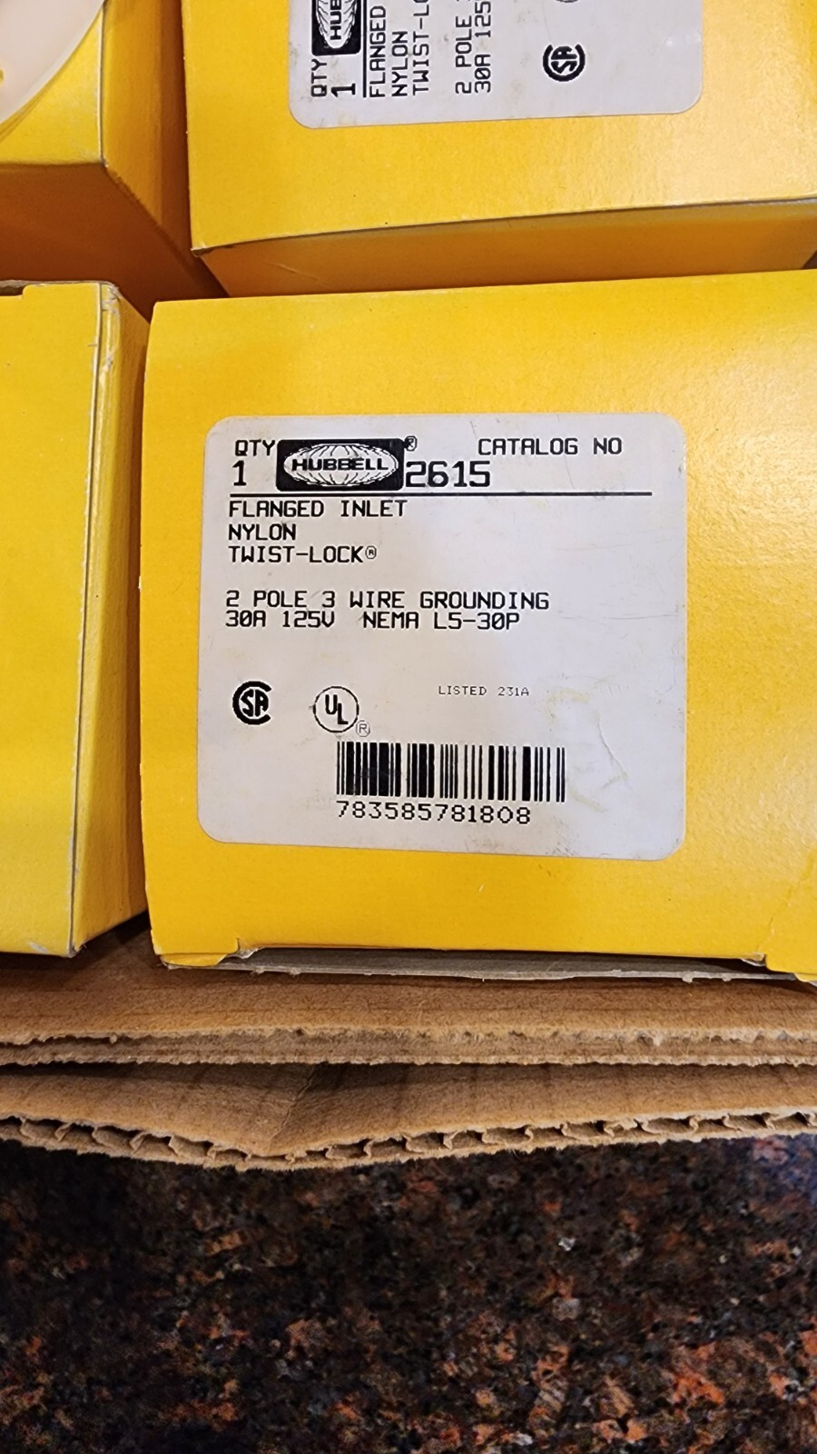 Hubbell HBL2615 Flanged Inlet Insulgrip Twist Lock 2 Pole 3 Wire for ...