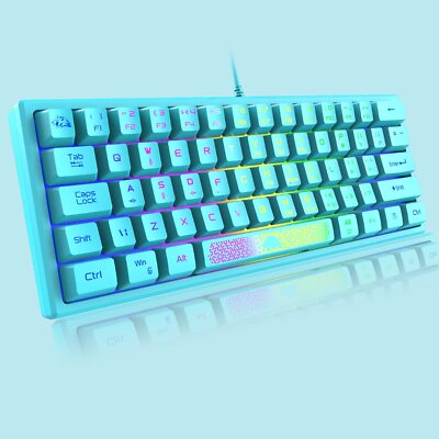 ZIYOU LANG K61 60% UK Layout Gaming Keyboard, Compact RGB Backlit STK61 ...
