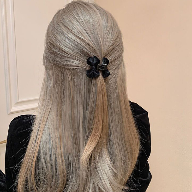 Cute Sweet Girls Bowknot Mini Hair Claws Velour Side Clips Bow Small ...