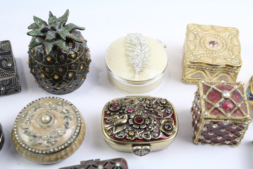 Novelty Enamel Trinket Boxes Inc Pineapple Handbag Etc Joblot | eBay