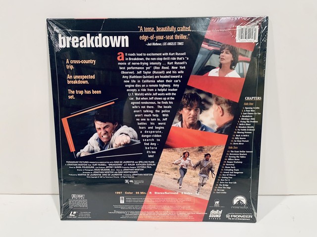 Laserdisc Breakdown Kurt Russell Widescreen Edition Thriller for sale ...
