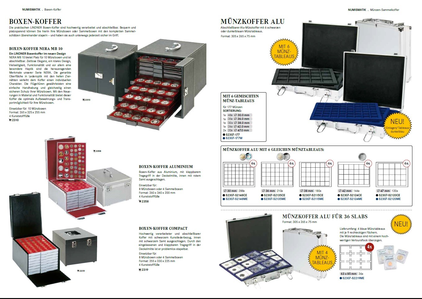 Lindner S2307-S2115CE coin case ALU Design 6 Black Tableaux 180x 38mm ...