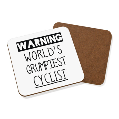 Warning World's Grumpiest Cyclist Coaster Drinks Mat Best Awesome Biker ...