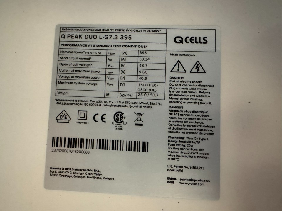 New Pallet of Q.CELLS 395W SOLAR PANEL - Q.PEAK DUO L-G7.3 | eBay