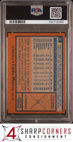 1978 TOPPS ALL-STAR ROOKIE #36 EDDIE MURRAY RC ORIOLES HOF PSA 7 | eBay
