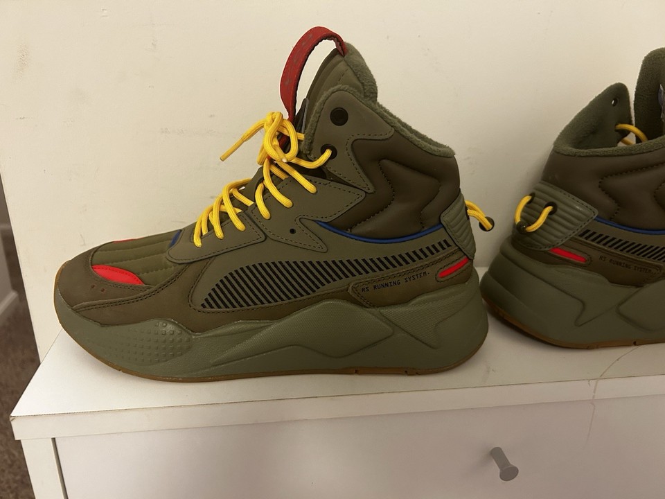 Puma RS-X Mid Running System Men’s Size 8.5 Olive Green Multi-Color ...