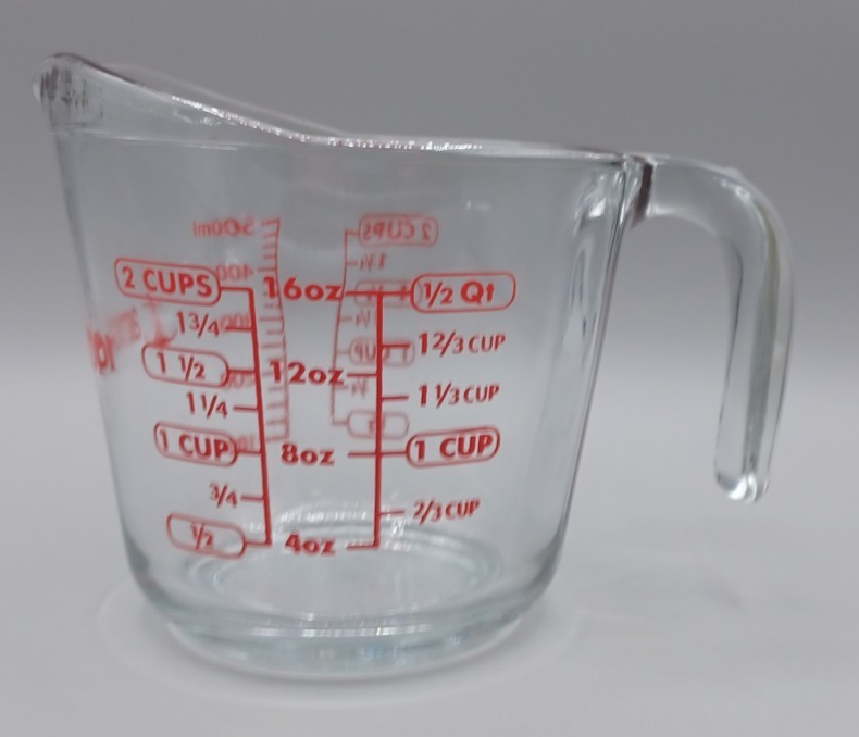 Vintage Anchor Hocking Liquid Measuring Glass 2 Cups Red Letters | eBay