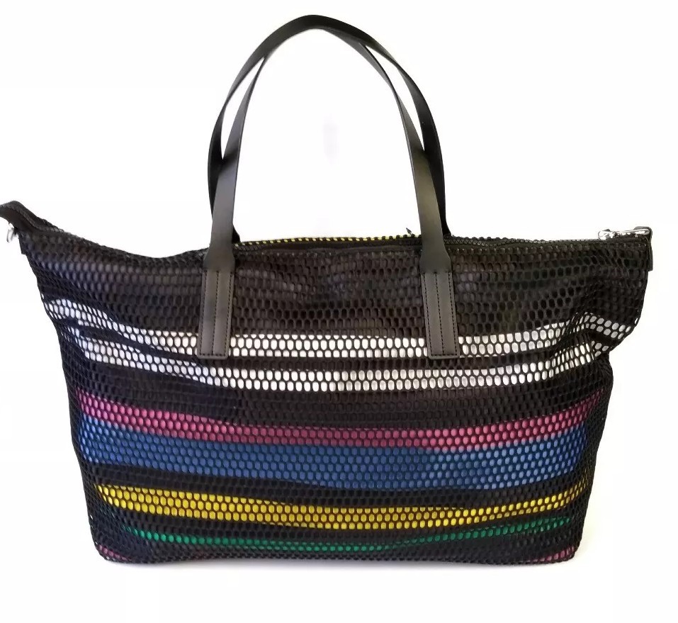 Calvin Klein Athletic Rainbow Multicolor Stripe Large Tote Shopper ...