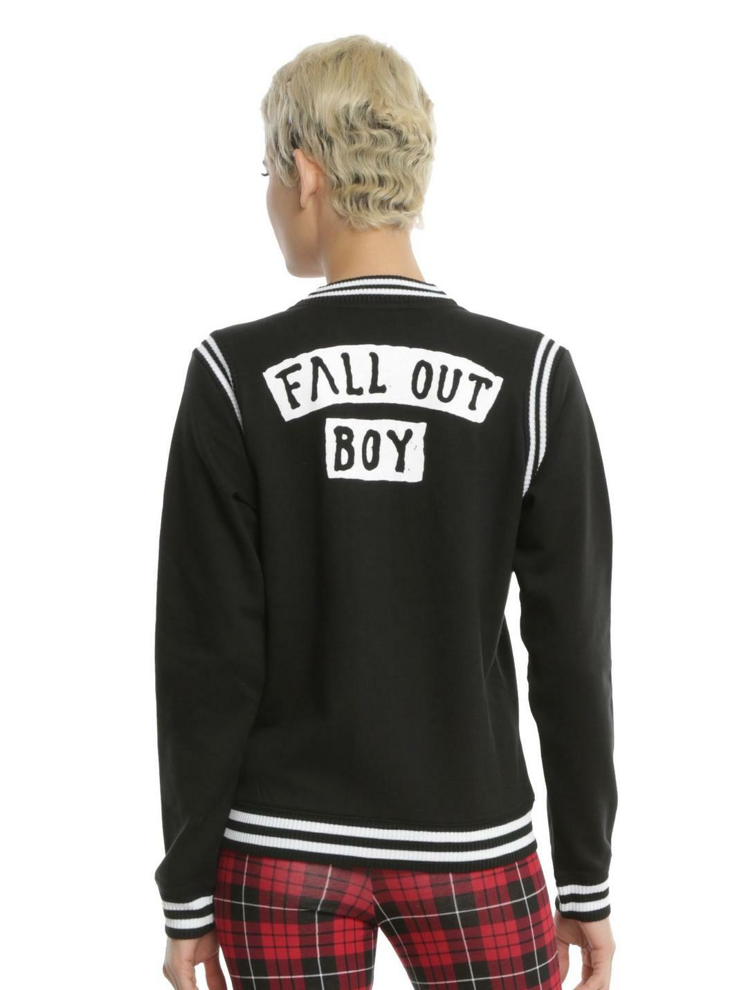 Fall Out Boy Juniors FOB Black Varsity Jacket New XL, 2XL | eBay