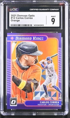 Carlos Correa #12 CGC 9 Donruss Optic 2021 Orange Diamond Kings Houston Astros | eBay