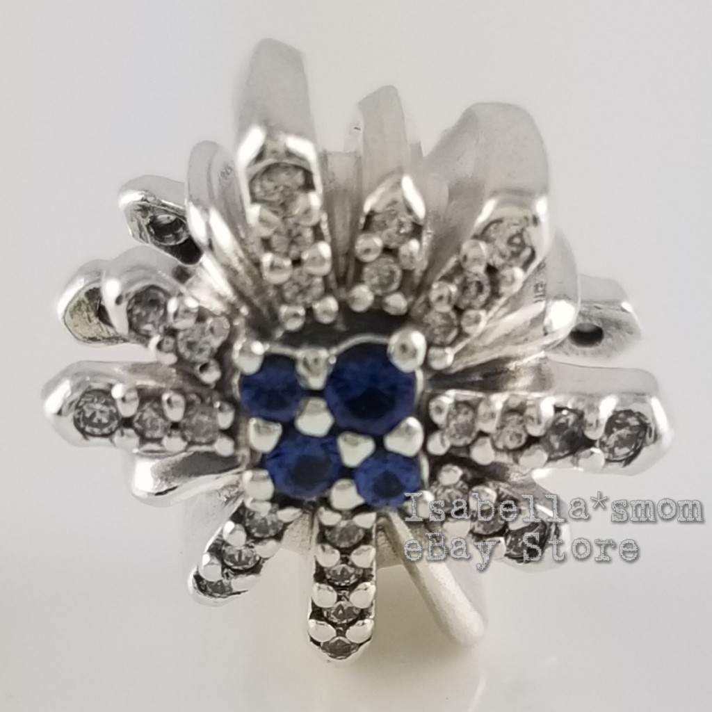 DAZZLING FIREWORKS Authentic PANDORA Blue CRYSTAL Charm 797518NCB NEW w ...