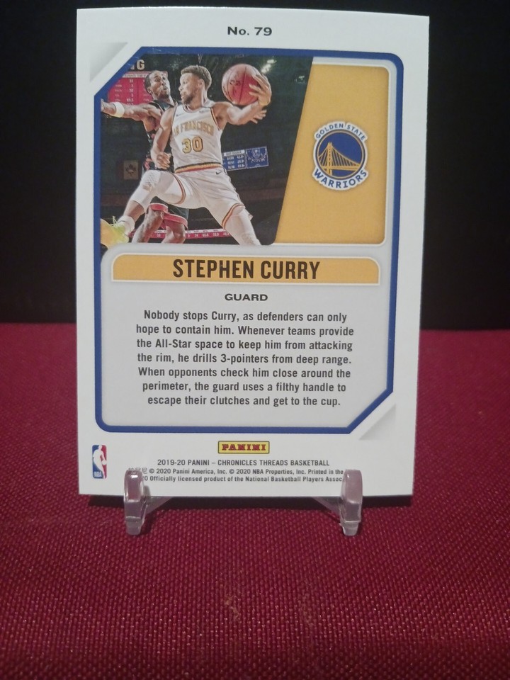 2020-21 Panini Chronicles Threads Stephen Curry Card No. 79 Warriors | eBay