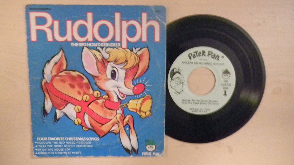 Four Xmas Songs RUDOLPH The Red-Nosed Reindeer Peter Pan Record 45rpm ...