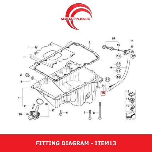BMW Engine Oil Dipstick Guide Tube Seal - O Ring P/N 11437794698 or ...