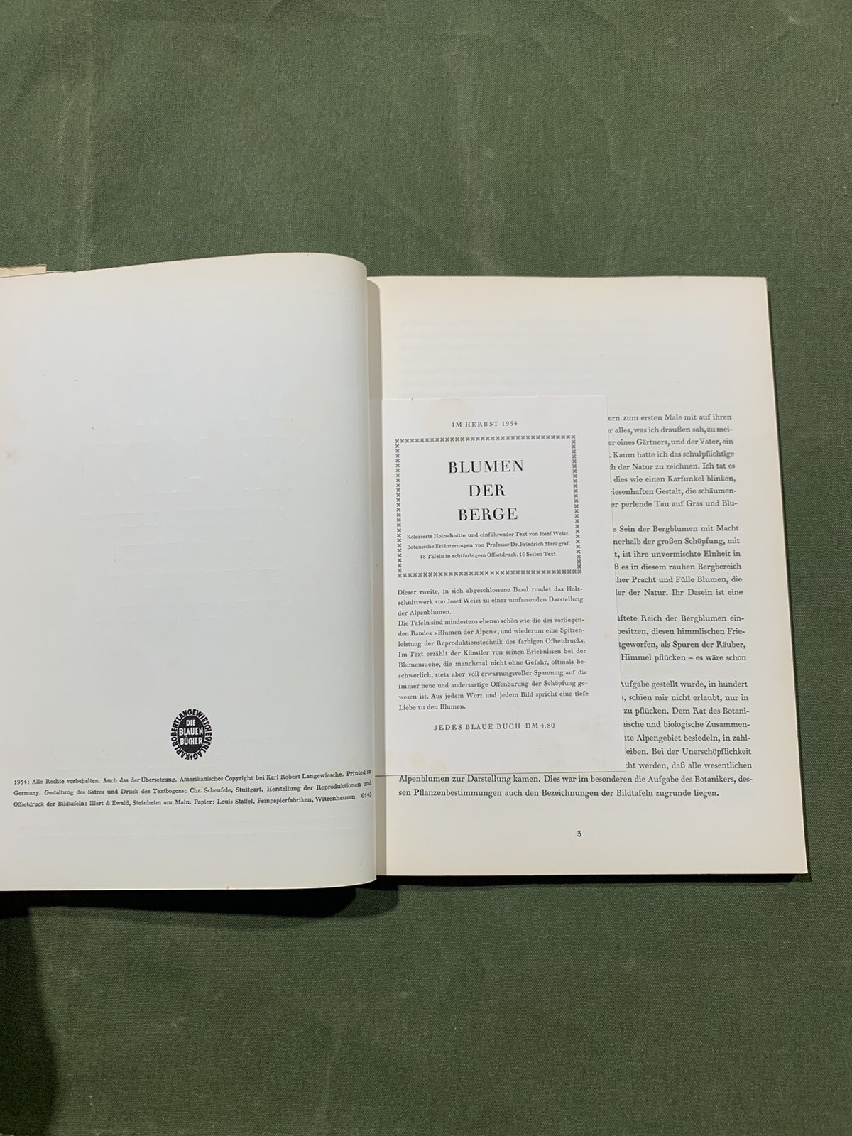 Blumen Der Alpen Die Blauen Bucher 1954 German Art book PB | eBay Australia