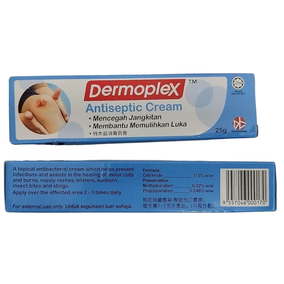 3x 25g DERMOPLEX Antiseptic Cream Wound Healing Prevent Infection Free ...
