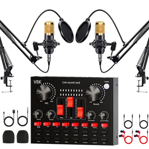 Podcast Equipment Bundle For 2 Studio Recording Kit Music Mixer ...