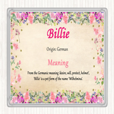 Billie Name Meaning Drinks Mat Coaster Floral | eBay UK