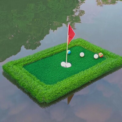 Floating Putting Green Golf Mat Water Pool Flag Golf Putter Train Mat ...