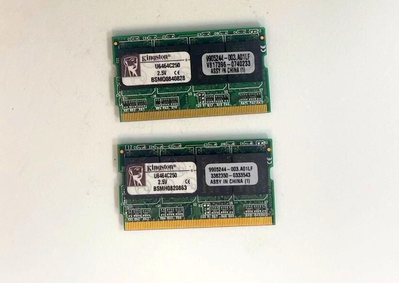 1 x Kingston U6464C250 PC-2700 512MB MICRO DIMM 333MHz DDR SD RAM ...