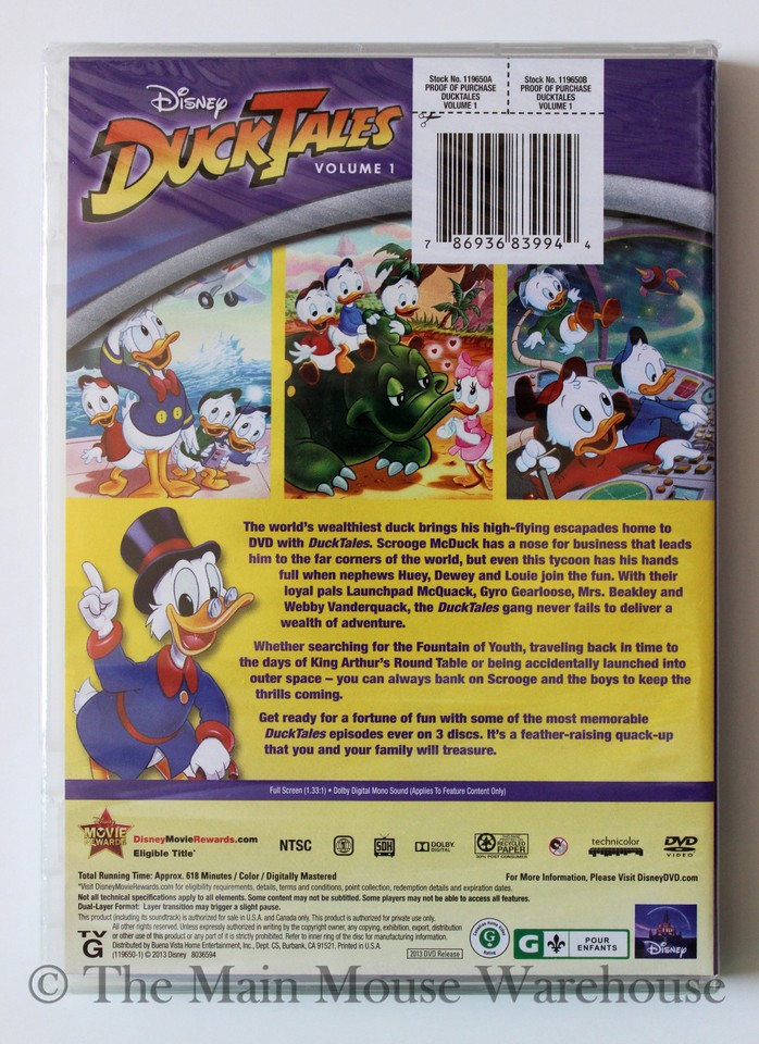 Disney Channel Classic Cartoon Series DuckTales DVD & Movie Treasure ...
