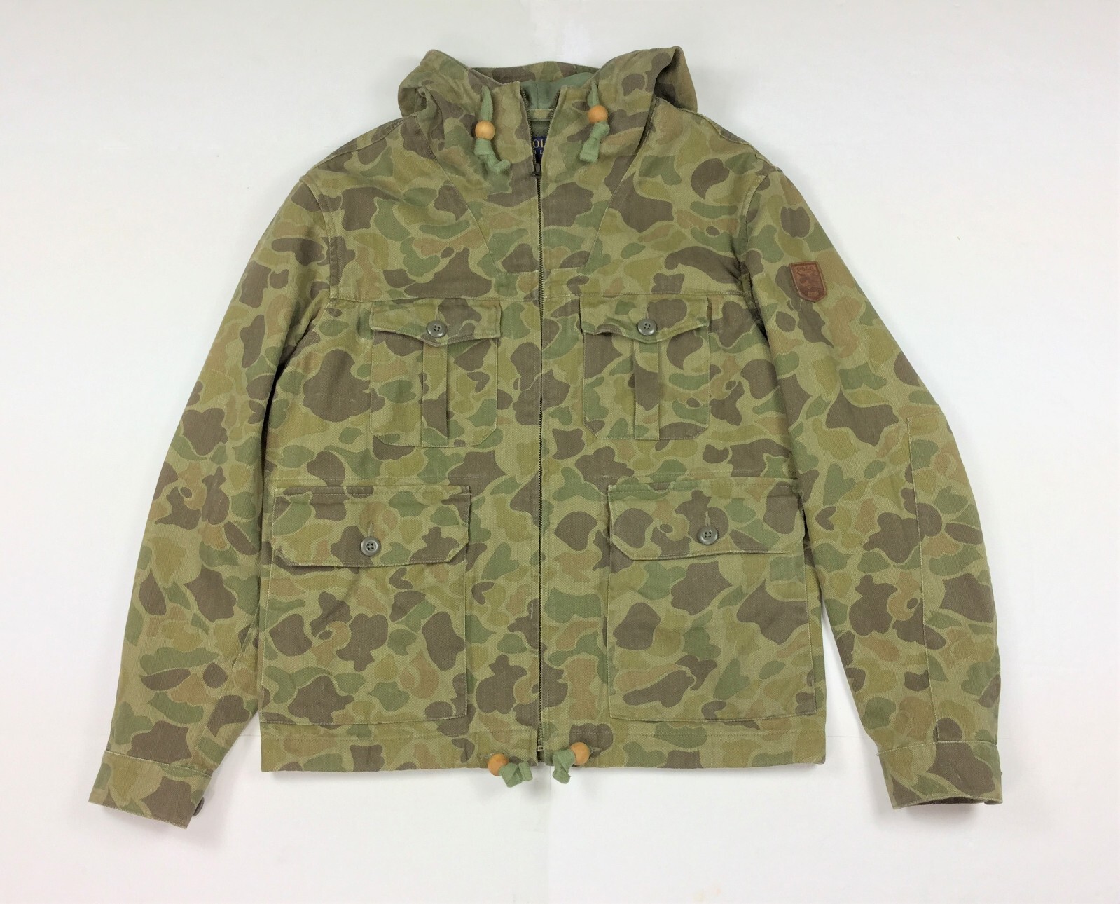 Polo Ralph Lauren Men Hooded Army Green Camo Herringbone Field Jacket M RARE | eBay