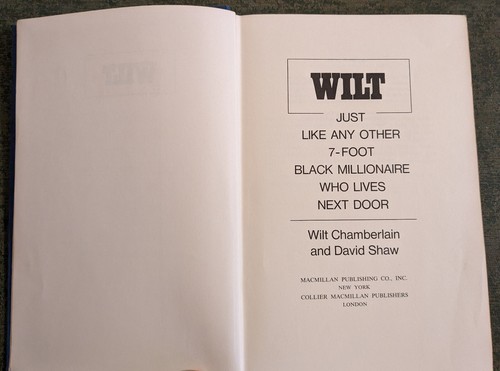 Wilt by Wilt Chamberlain and David Shaw - rare hardcover book - 1973 ...