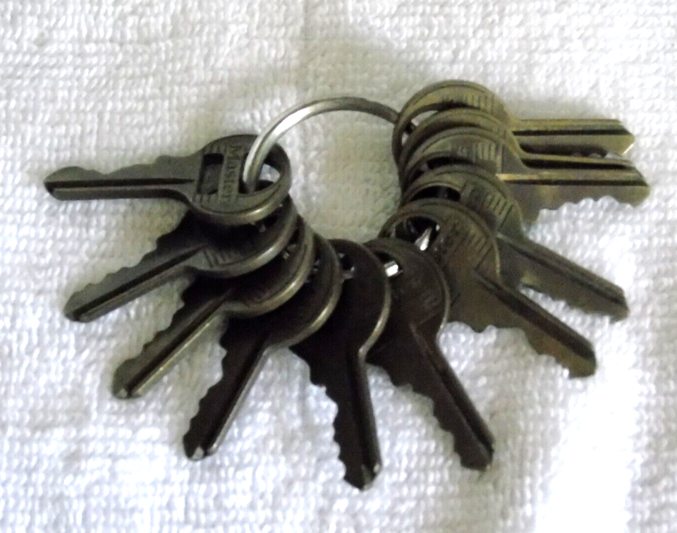 Vintage Keys Master Lock Lot Of 11 Brass One With Factory Cutout Lot B ...