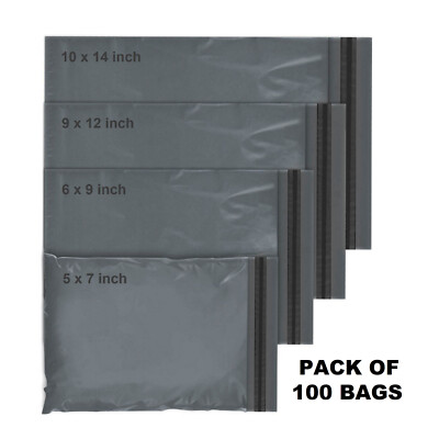 100 Parcel Bags Mixed Sizes Mailing Postage Postal Grey Shipping ...