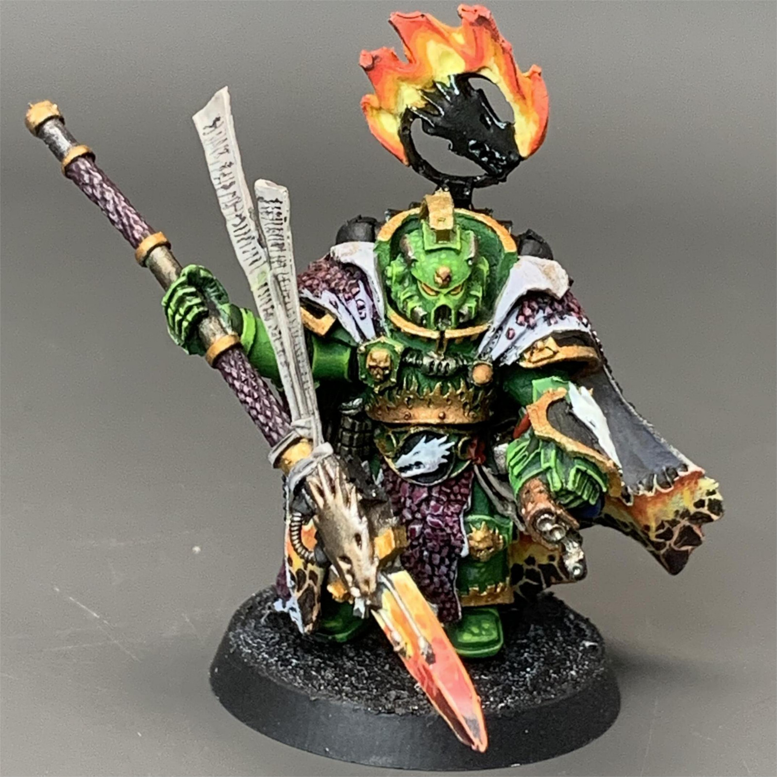 Salamanders Captain Vulkan He'Stan Presale Painted Warhammer 40k Army ...