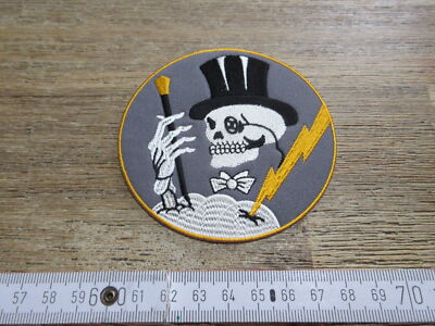 Patch US Army WW2 Bomber Patch Skeleton Top Hat Lightning Military ...