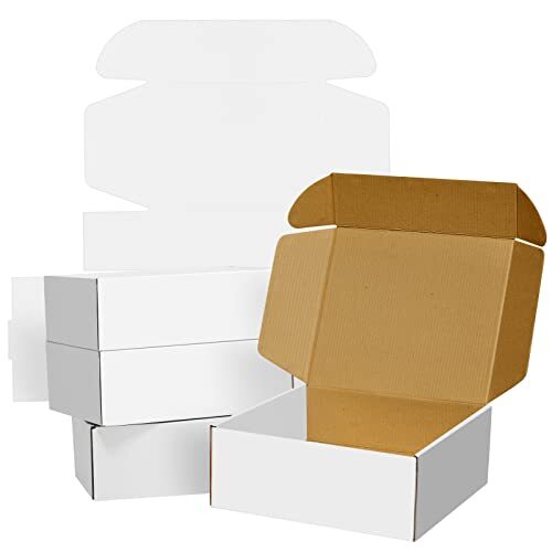 30 Pack 9x6x4 inches White Shipping Boxes, Corrugated Mailer Boxes ...