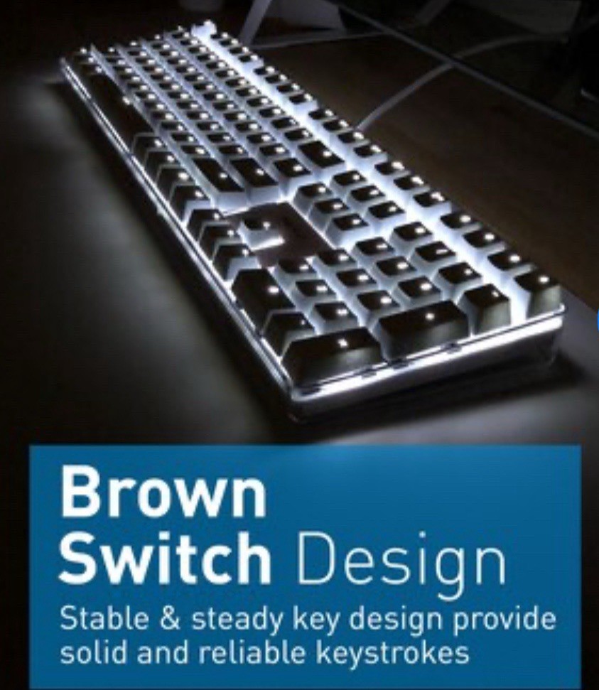 Macally Macally Backlit Mechanical Keyboard for Mac- Usb Wired Full ...