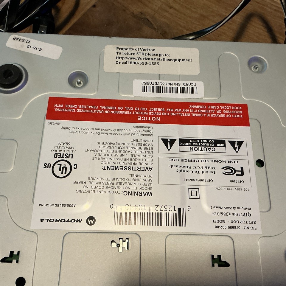 Motorola QIP7100 2 Verizon Fios Cable Receiver Set-Top Box | eBay