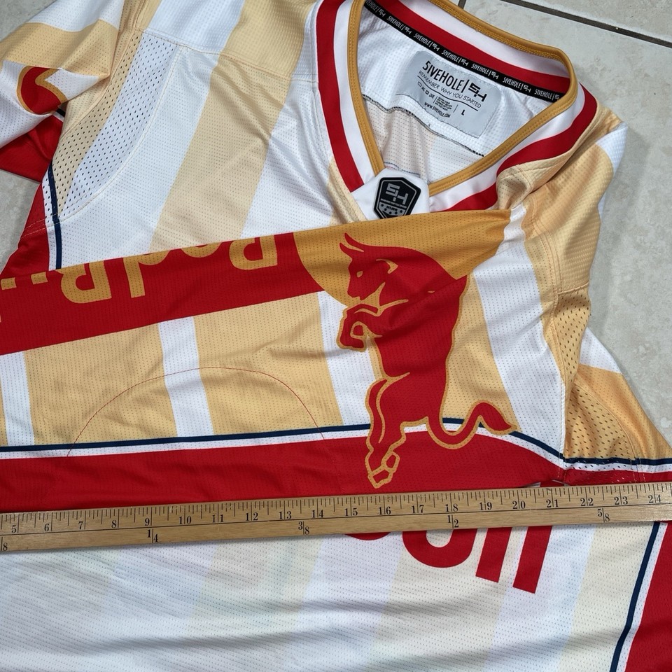 Rare Red Bull Roller Hockey Game Jersey Men's Size Large Van Villet #52 5ivehole | eBay