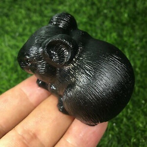 2.3“ Natural hamster Carved Quartz Crystal Obsidian Skull Healing 1PC ...