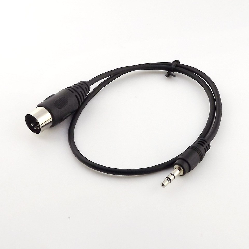 1x Din 5 Pin Din MIDI Male Plug To 3.5mm Male Stereo Jack Audio Cable ...