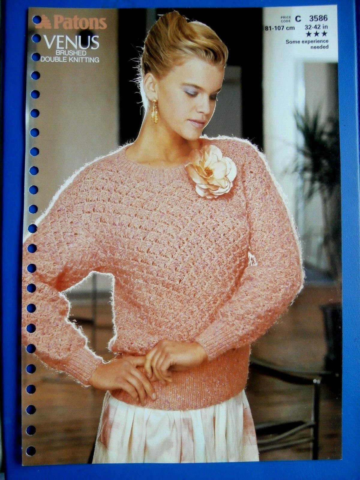 Patons Knitting Pattern 3586 - Ladies Lacy Sweater in DK 32"-42" - Not ...